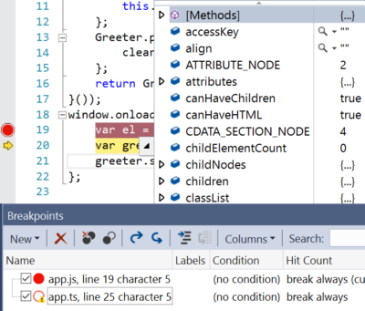 JavaScript & TypeScript Coding Features - Visual Studio IDE