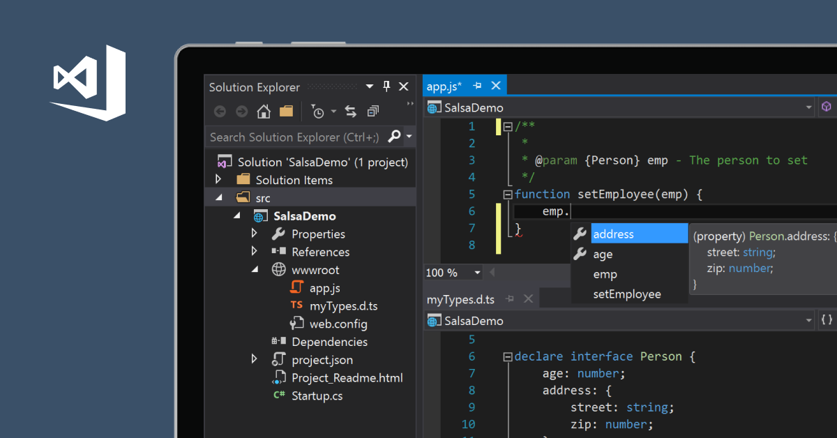 JavaScript TypeScript Visual Studio Visual Studio
