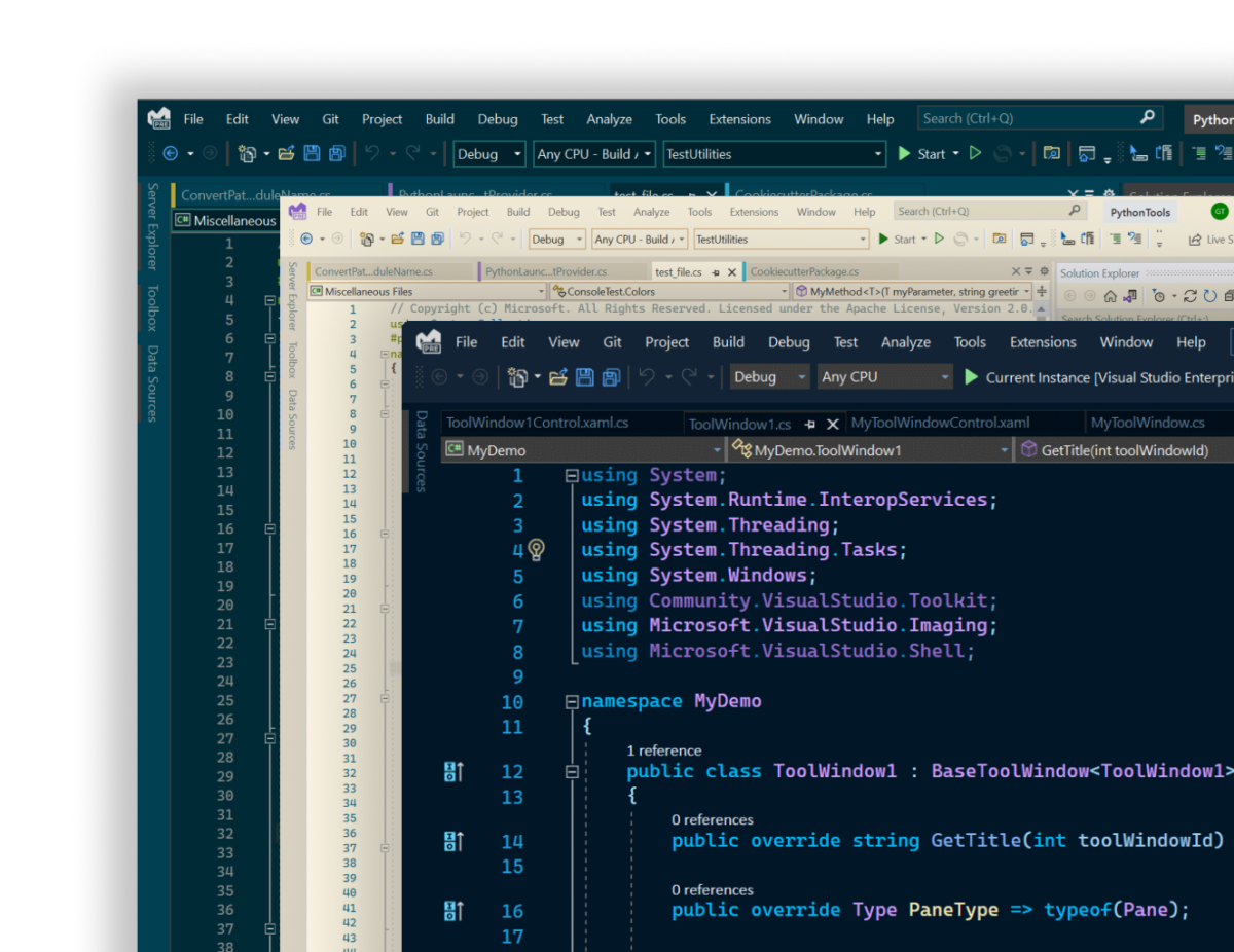 Develop in Visual Studio