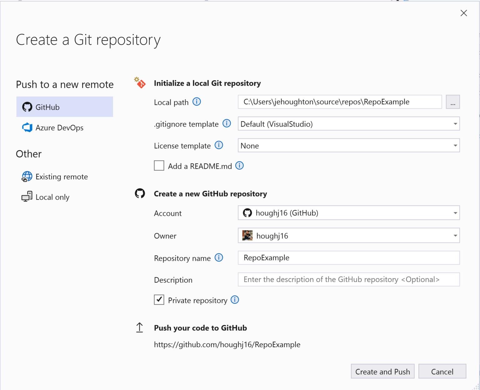 Visual Studio and GitHub